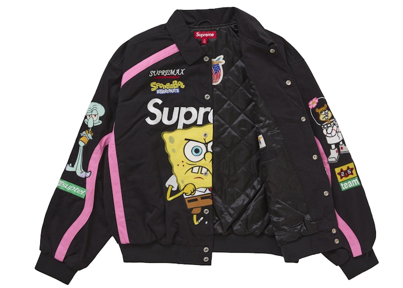 Supreme SpongeBob SquarePants Jeff Hamilton Racing Jacket Black Men's ...