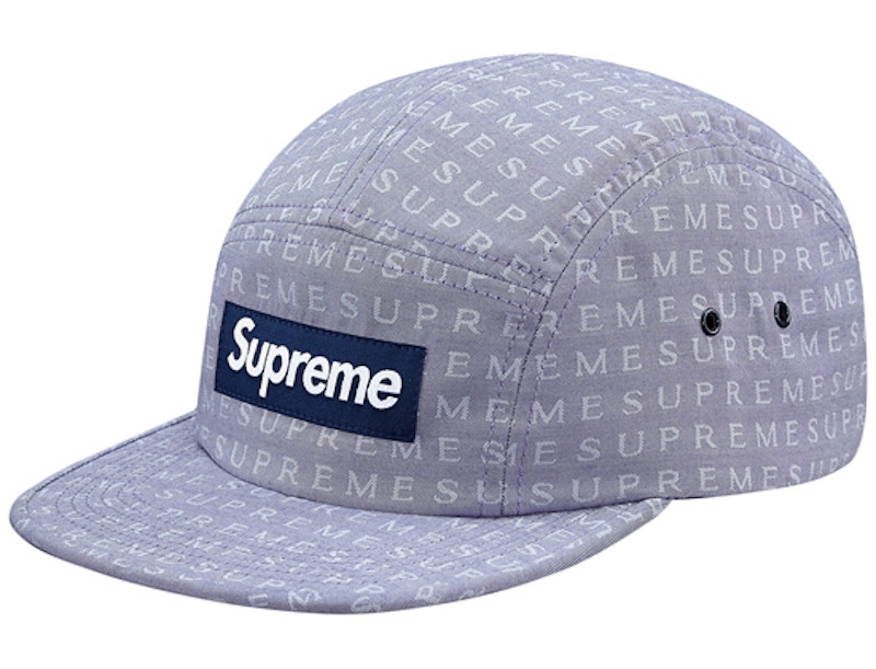 Supreme Text Jacquard Camp Cap Light Blue - FW15 - US