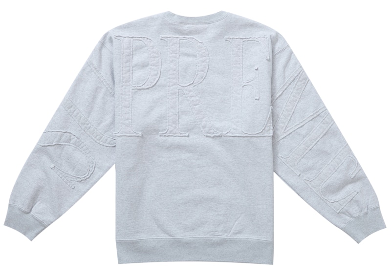 Supreme Tonal Applique Crewneck Ash Grey Men's - SS22 - US