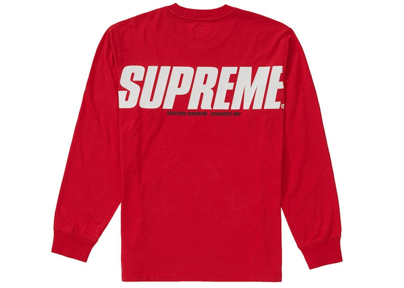 Supreme Trademark L/S Top Red Men's - FW19 - US