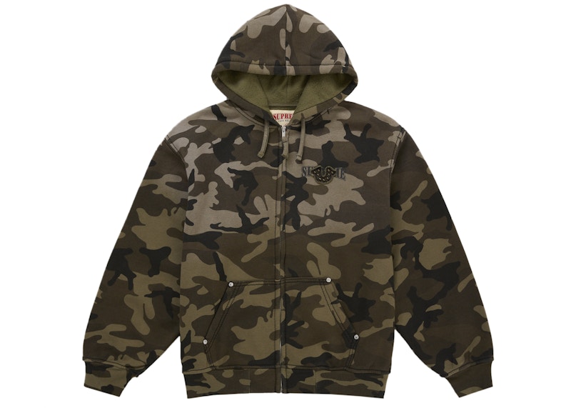 Supreme True Religion Zip Up Hooded Sweatshirt (FW25) Woodland Camo Men ...