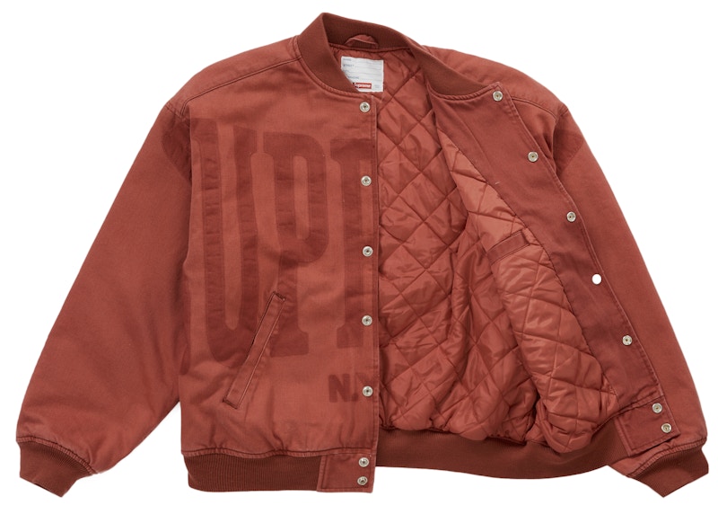 Supreme Washed Knockout Denim Varsity Jacket Rust Men's - SS23 - US