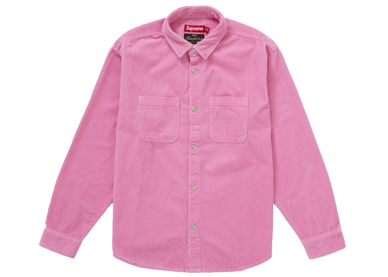 Supreme Wide Wale Corduroy Snap Shirt (FW25) Pink Men's - FW25 - US