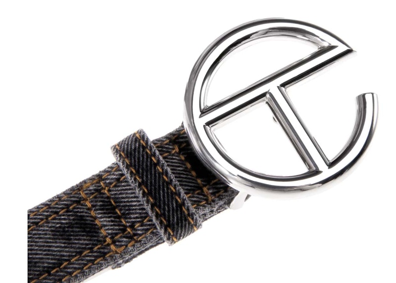 Telfar Denim Logo Belt Black in Cotton with Silver-tone - US