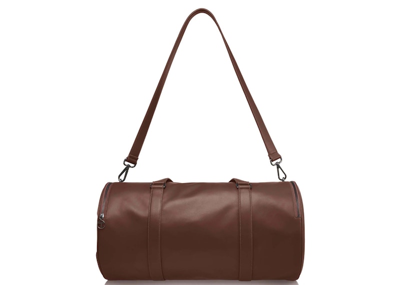 Telfar Duffle Large Chocolate in Faux Leather with Antique Silver-tone - US