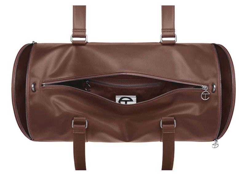 Telfar Duffle Large Chocolate in Faux Leather with Antique Silver-tone - US