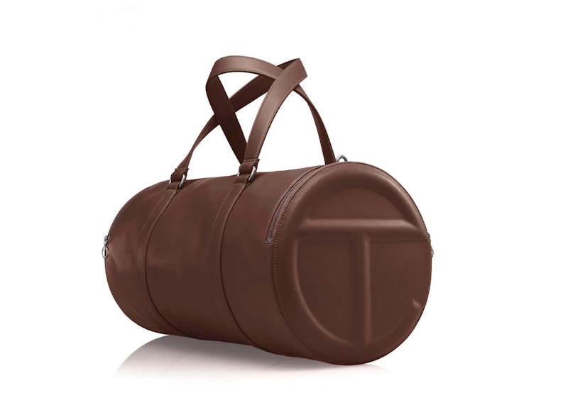 Telfar Duffle Large Chocolate in Faux Leather with Antique Silver-tone - US