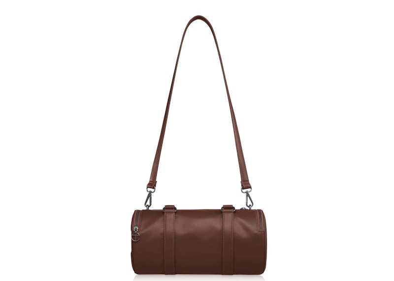 Telfar Duffle Medium Chocolate in Faux Leather with Antique Silver-tone ...
