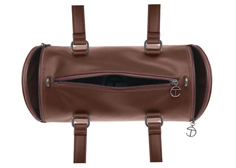 Telfar Duffle Medium Chocolate in Faux Leather with Antique Silver-tone ...