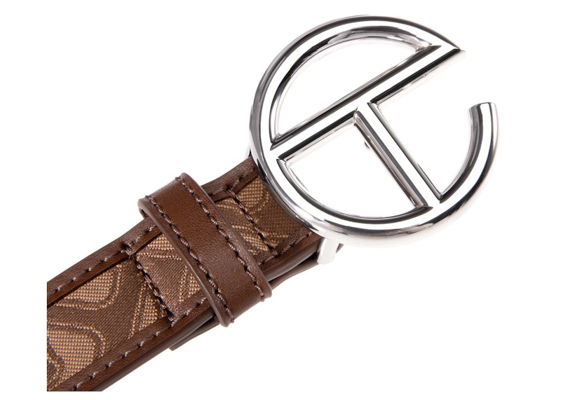 Telfar Jacquard Logo Belt Tan Monogram in Polyester with Silver-tone - US
