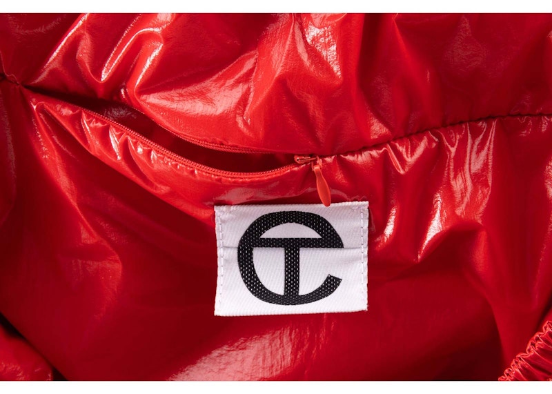 Telfar Jumbo Flower Plastic Bag Red in Nylon - US