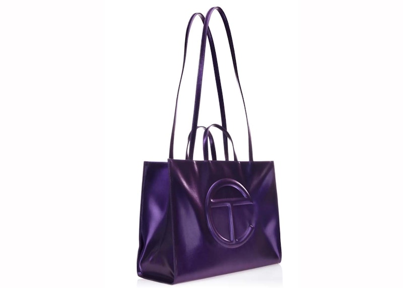 Telfar Large Shopping Bag Acai in Polyurethane/Polyester with Silver ...