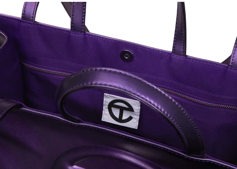 Telfar Large Shopping Bag Acai in Polyurethane/Polyester with Silver ...