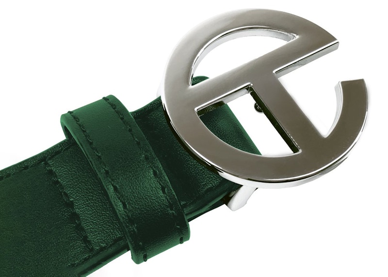 Telfar Logo Belt Dark Olive in Faux Leather with Silver-tone - US
