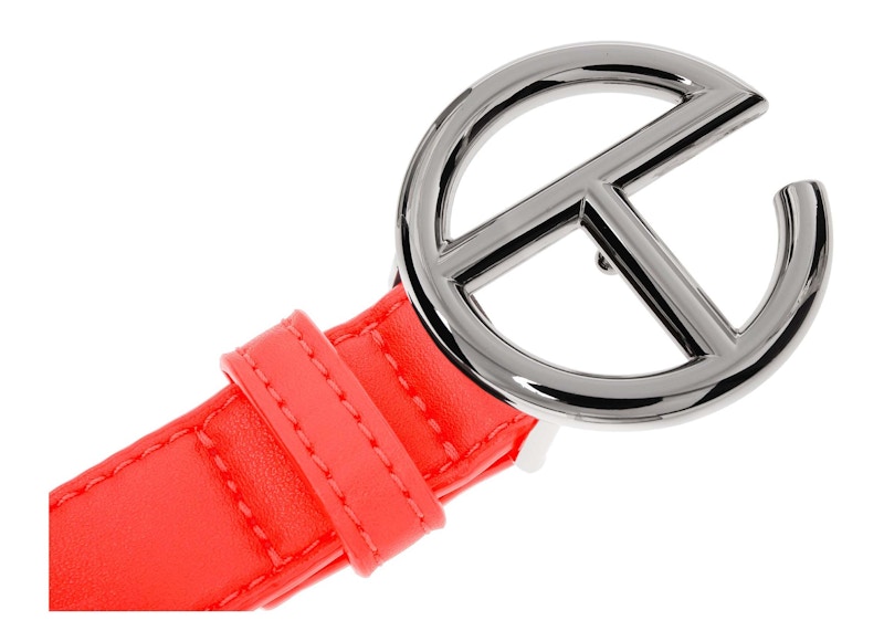 Telfar Logo Belt Hazard in Vegan Leather with Silver-tone - US