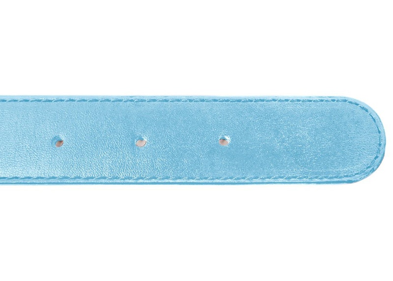 Telfar Logo Belt Pool Blue in Faux Leather with Silver-tone - US