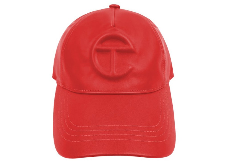 Telfar Logo Embossed Hat Red in Faux Leather - US