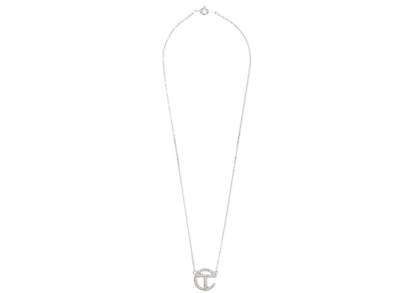 Telfar Logo Pendant Silver in Swarovski Crystals/Silver 925/Rhodium ...