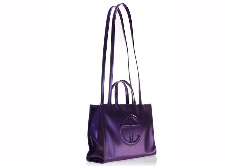 Telfar Medium Shopping Bag Acai in Polyurethane/Polyester with Silver ...