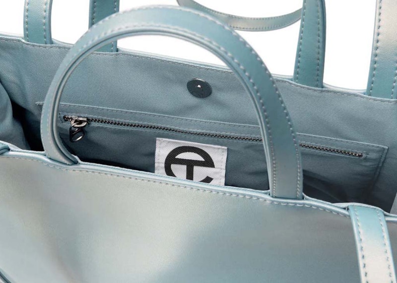 Telfar Medium Shopping Bag Blue Ray in Polyurethane/Polyester with ...