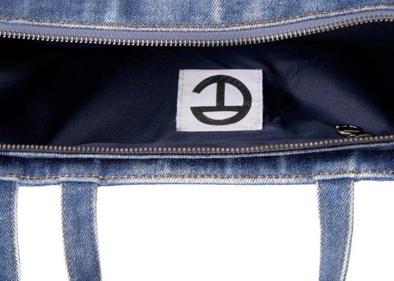 Telfar Medium Shopping Bag Distressed Blue in Cotton with Silver-tone - US