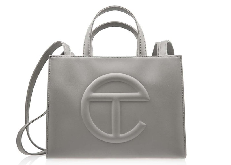 Telfar SHMedium Shopping Bag Grey in Polyurethane/Polyester with Silver ...