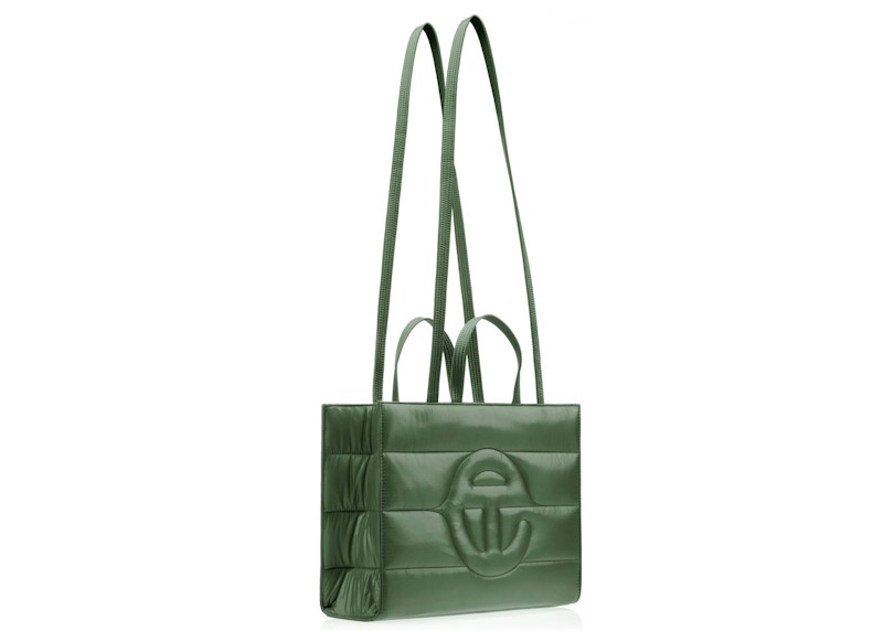 Telfar Medium Puff Shopper Green in Nylon with Silver-tone - US