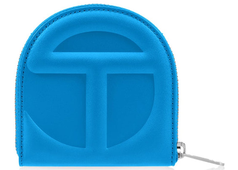 Telfar Wallet Cyan in Leather with Silver-tone - US