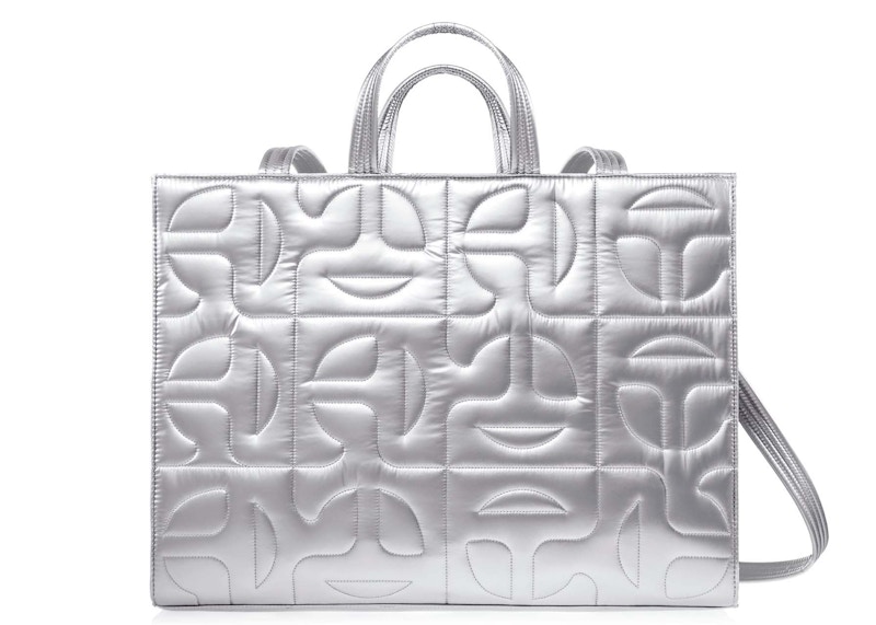 Telfar x Moose Knuckles Quilted Large Shopper Silver in Nylon with ...