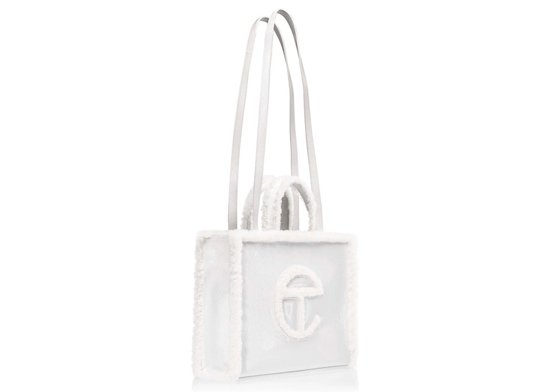Telfar x UGG Medium Shopper Crinkle White in Crinkle Patent Leather ...