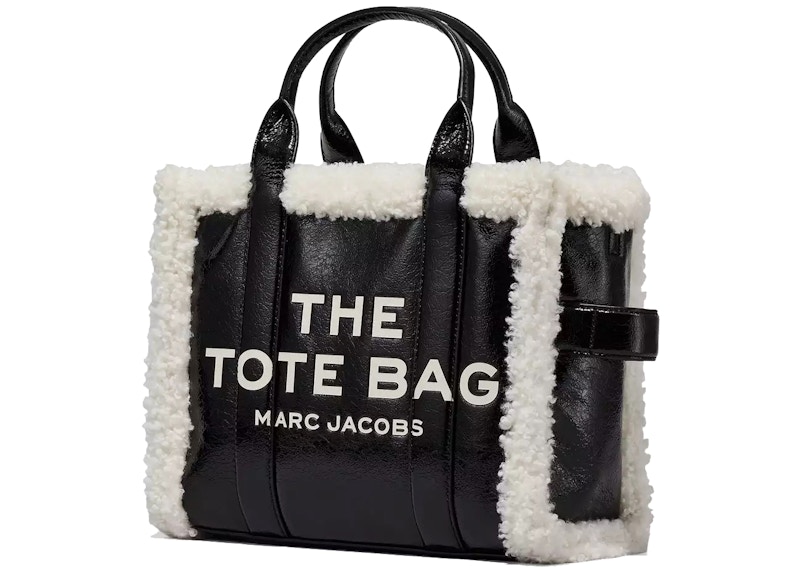 Marc Jacobs The Crinkle Leather Tote Bag Medium Black in Leather with ...