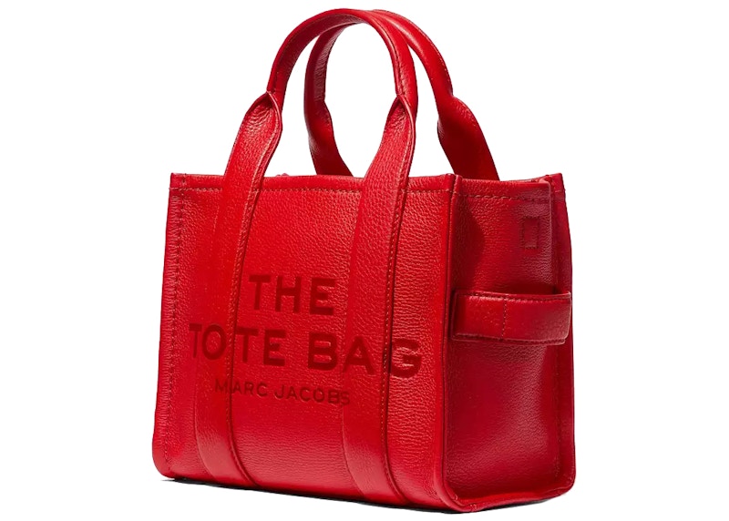 Marc Jacobs The Leather Tote Bag Small True Red in Grain Leather with ...