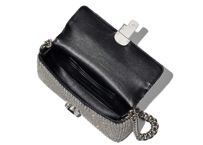 Marc Jacobs The Rhinestone J Marc Mini Shoulder Bag Silver in Textile ...