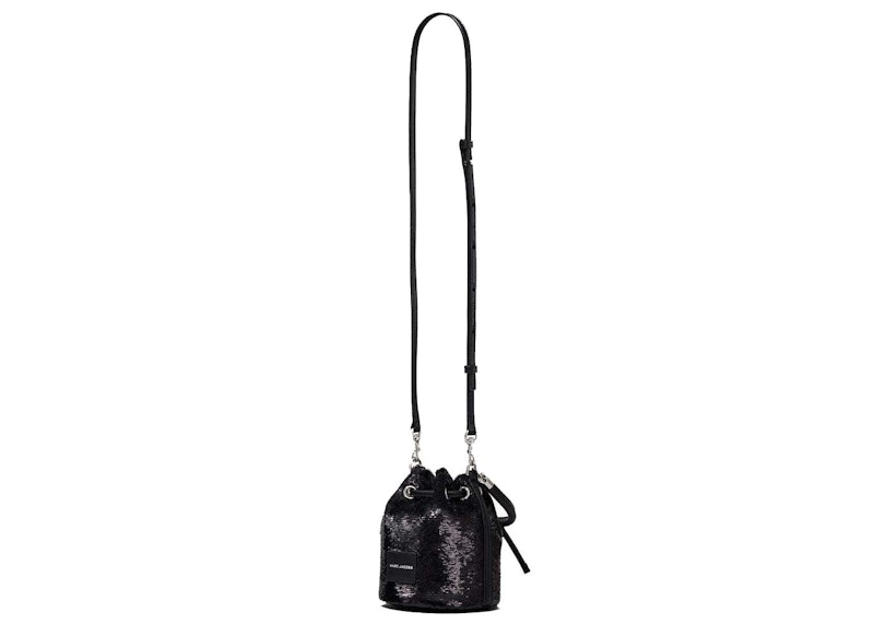 Marc Jacobs The Sequin Micro Bucket Bag Black in Polyester with Silver ...