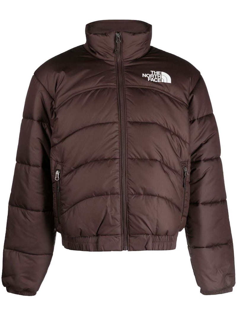 The North Face 1996 Retro Nuptse Logo-Print Padded Jacket Navy Blue ...