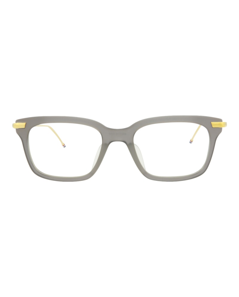 Thom Browne Square-Frame Acetate Optical Frames Satin Crystal Grey Gold ...