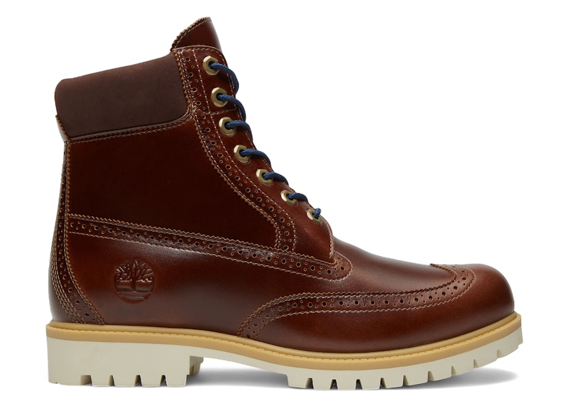 Timberland 6" Premium Brogue Boot Medium Brown Wingtip Men's - TB0A2A8V ...