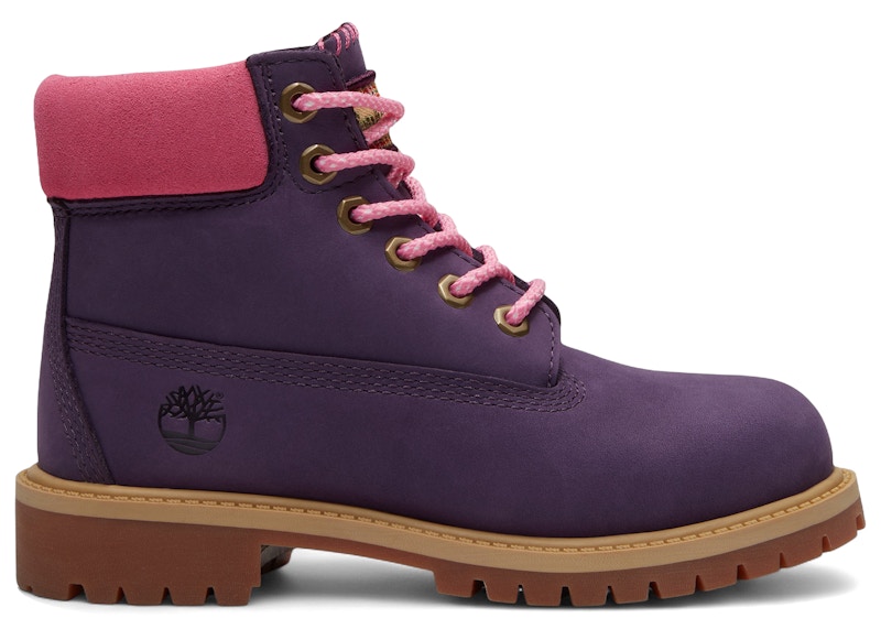Timberland 6" Premium Waterproof Boot Dark Purple Nubuck Pink (GS ...