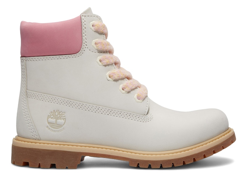 Timberland 6" Premium Waterproof Boot Natural Nubuck Pink (Women's ...