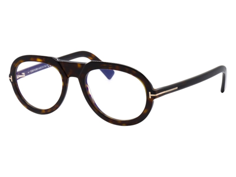 Tom Ford Aviator Eyeglasses Shiny/Dark/Havana (FT5756-B 052) in Acetate ...