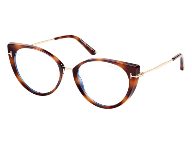 Tom Ford Cat Eye Eyeglasses Havana/Yellow (FT5815-B 053) in Plastic - US
