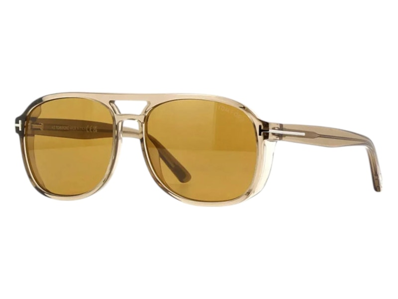 Tom Ford Square Sunglasses BrownBrown Shiny Light Brown (FT1022 45E) in ...