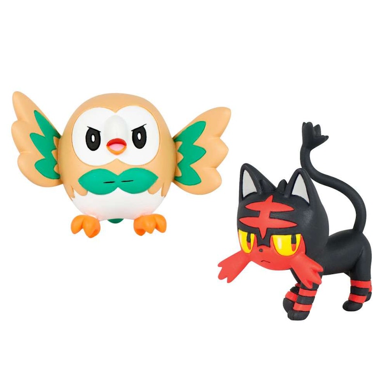 Tomy Pokemon Action Pose Rowlet & Litten Mini Figure - IT