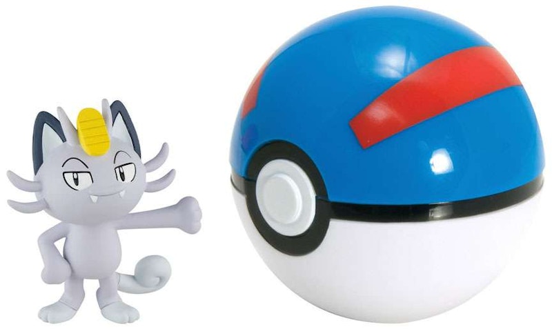 Tomy Pokemon Clip n Carry Pokeball Alolan Meowth & Great Ball Figure ...