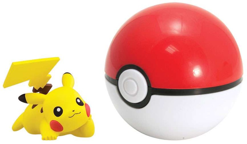 Tomy Pokemon Clip n Carry Pokeball Pikachu & Poke Ball Laying Down ...