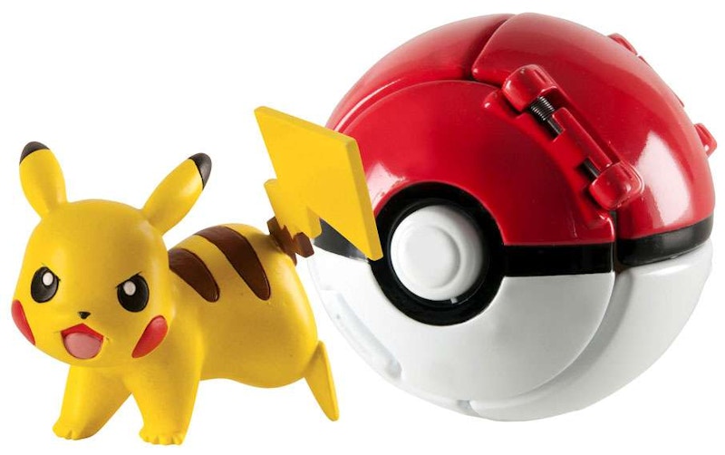Tomy Pokemon Throw 'n' Pop Pokeball Pikachu & Poke Ball Standing On All ...