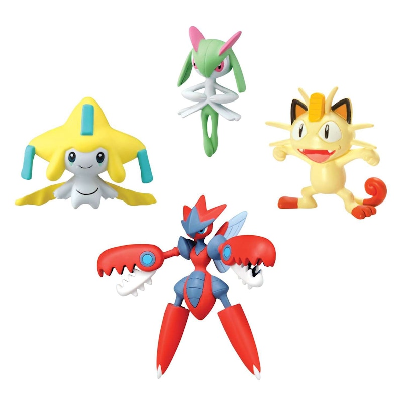 Tomy Pokemon XY Mega Scizor, Jirachi, Meowth & Kirlia Mini Figure (Set ...
