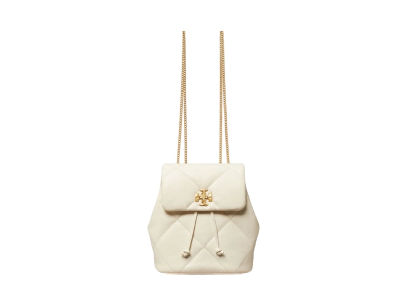 Tory Burch Kira Diamond Quilt Small Backpack Warm White in Leather - KR