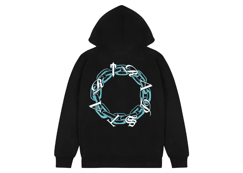 Trapstar Chain Script Hoodie Black/Teal Men's - FW23 - US