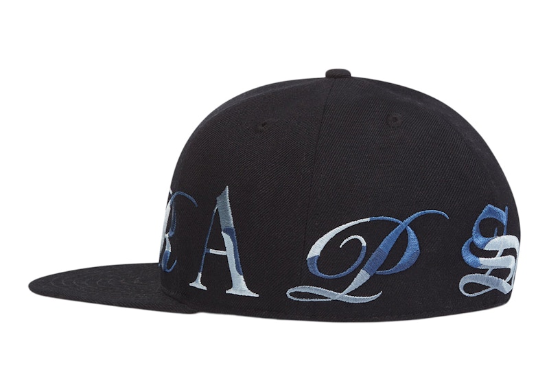 Trapstar Script Fitted Cap Black/Blue Tie Dye Men's - SS23 - US